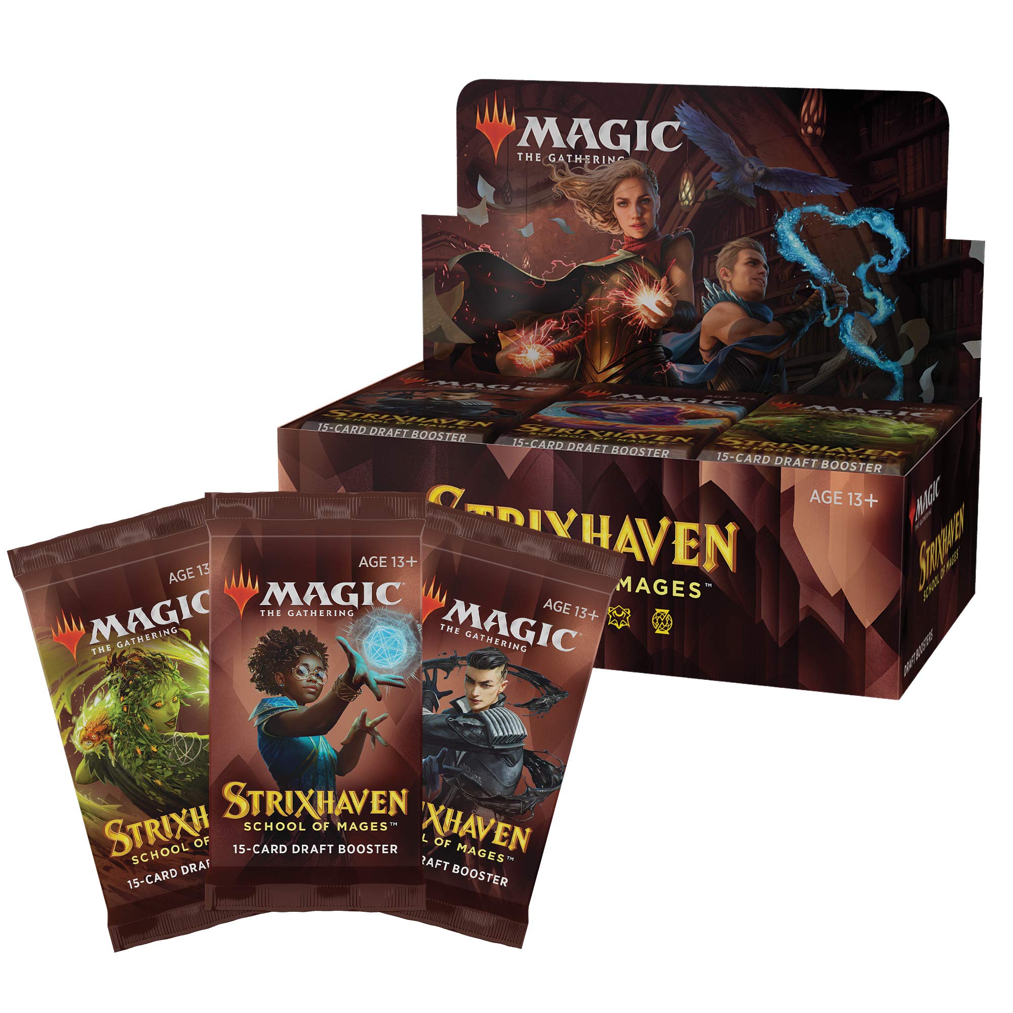 Magic: The Gathering Strixhaven Draft Booster Box | 36 Packs (540 Magic Cards), Brown