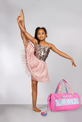 Dance Duffle Bags for Dancers, Girls, Teens, and Student Athletes, Fun Dance Workout Duffel Bag for Girls and Boys (Pink)