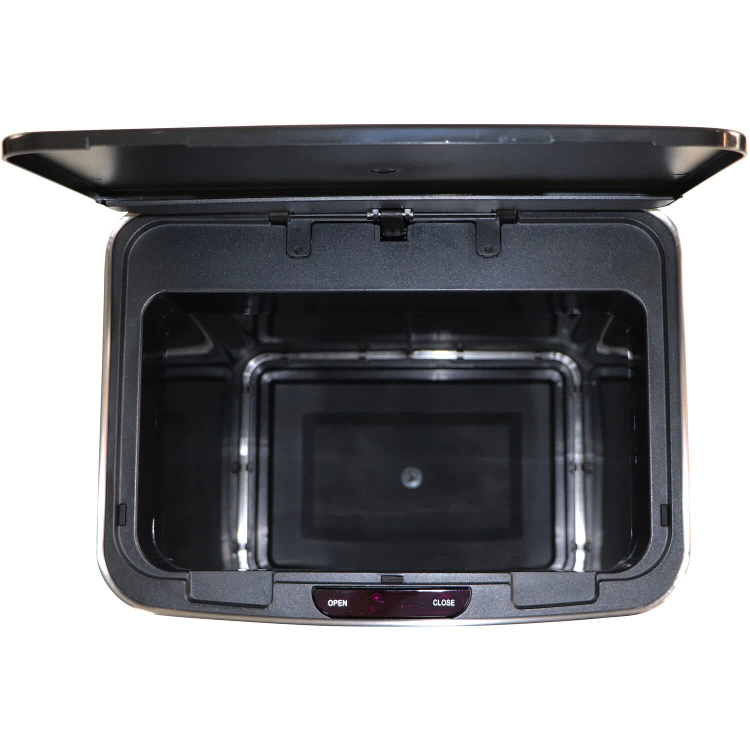 Hanover Home 33-in. Tall Hands-Free Steel Trash Can with Fingerprint-Resistant Finish and Soft-Close Motion Sensor Lid for Kitchen - 13.2 Gallons (50 Liters) in Black
