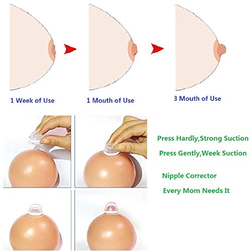 Finever 2Pair Nipplesuckers Nipple Corrector for Flat Inverted Nipples for Breastfeeding Mother or Women Silicone with Clear Case