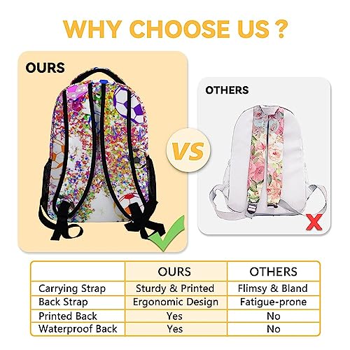 COOPASIA Personalized Soccer Backpack with Lunch Box And Pencil Case, 16 Inch Soccer Theme Bookbag with Adjustable Straps, Lightweight, Durable, Large Capacity, School Backpack for Girls Boys