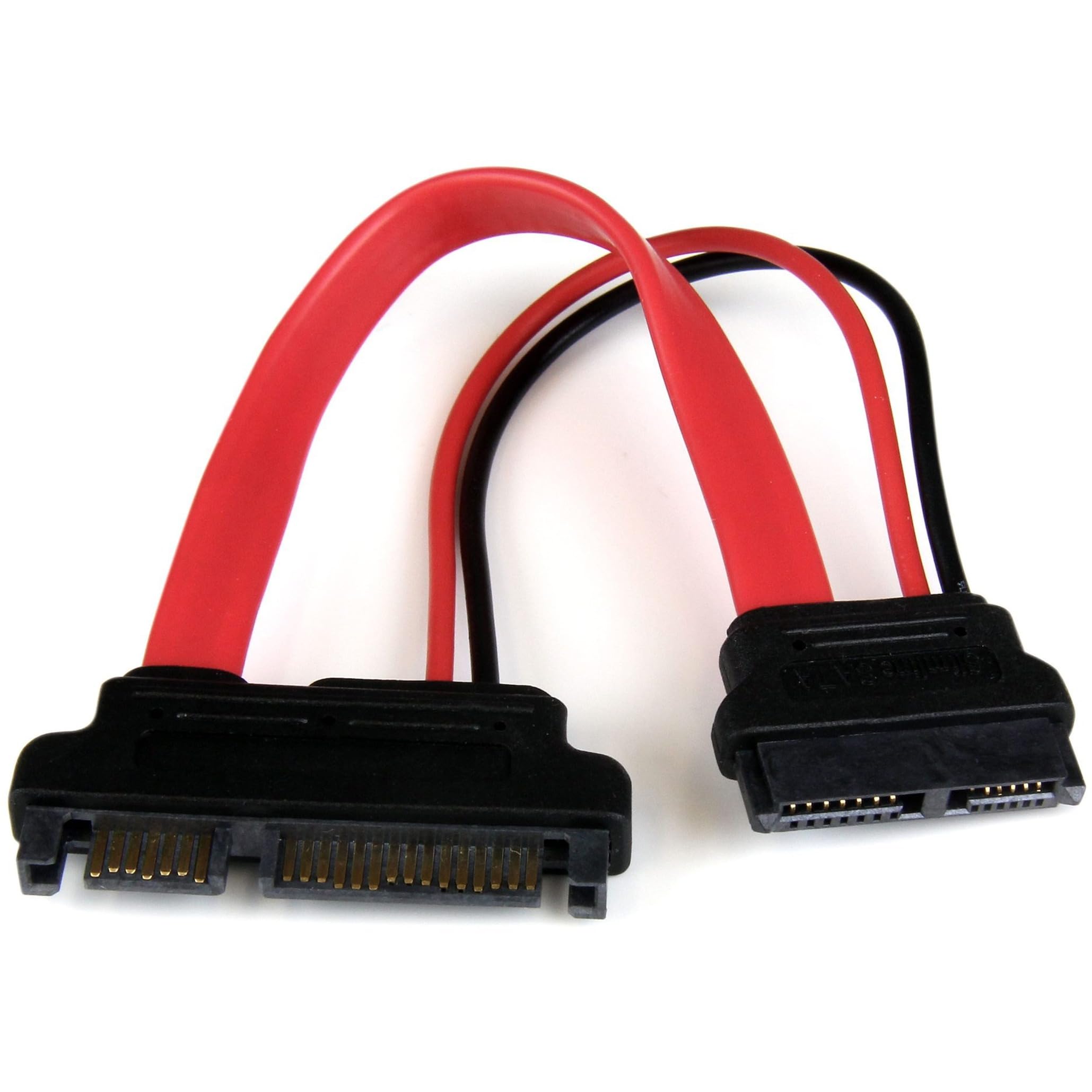 StarTech.com 6in Slimline SATA to SATA Adapter with Power - Slim SATA (F) to SATA (M) - Slimline Serial ATA to SATA (SLSATAADAP6) , Red
