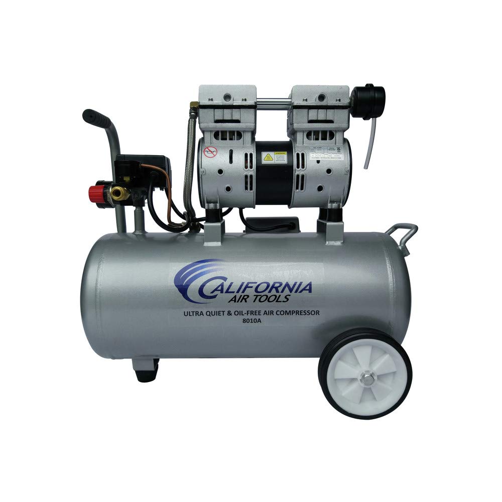 California Air Tools 8010A Aluminum Tank Air Compressor | Ultra Quiet, Oil-Free, 1.0 hp, 8 gal