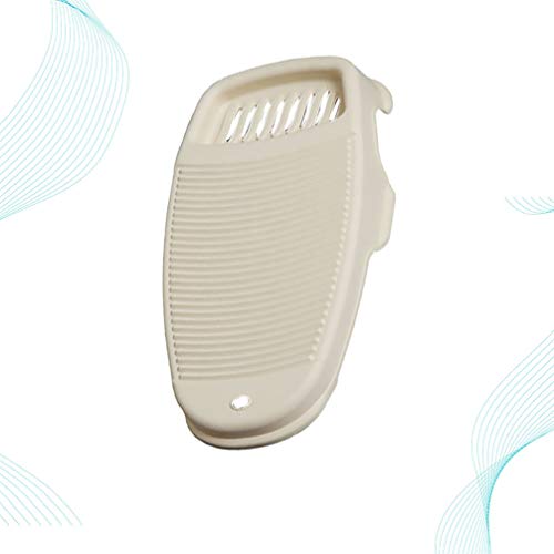 DOITOOL Small Wash Basin Plastic Washboard Hand Washing Board: Non Slip Underwear Wash Board Khaki Hand Washing Clothes Tool for Manual Clothing Laundry Cleaning Tool Hand Underwear Washboard