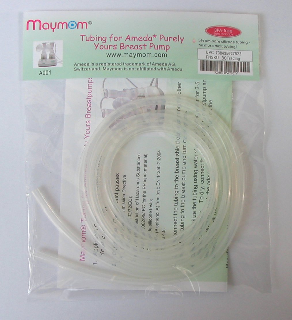 Maymom Replacement Tubing for Ameda Purely Yours, MYA Joy, Joy Plus Breast Pump; Also Suitable for Spectra S1, Spectra S2, Spectra 9 Pumps; Retail Pack, 2 Tubes/Pack