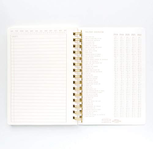 DesignWorks Ink A5 6" x 8.25" Juniper Green Textured Paper Notebook Journal with Gold Accents, Lined Pages, and Durable Spiral Binding for Work, Writing, Journaling