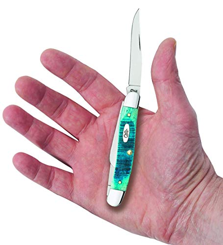 Case WR XX Pocket Knife Medium Stockman Caribbean Blue Jig Bone Item #25597 - (6318 SS) - Length Closed: 3 5/8 Inches