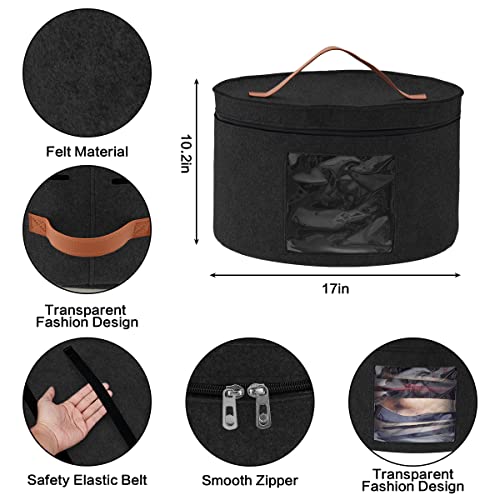 Color You Hat Box, Hat Storage Box 17" Diameter Hat Boxes for Women Men Storage Large Round Hat Travel Case with Dustproof Lid Travel Hat Box Stuffed Animal Toy Clothes Sheet Hat Organizer