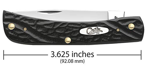 CASE XX WR Pocket Knife Rough Black Synthetic Sod Buster Jr Item #18229 - (6137 SS) - Length Closed: 3 5/8 Inches