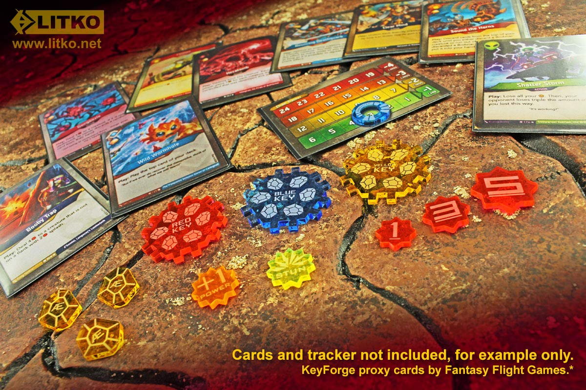 LITKO Token Upgrade Set Compatible with KeyForge Card Game, Multi-Color (50)