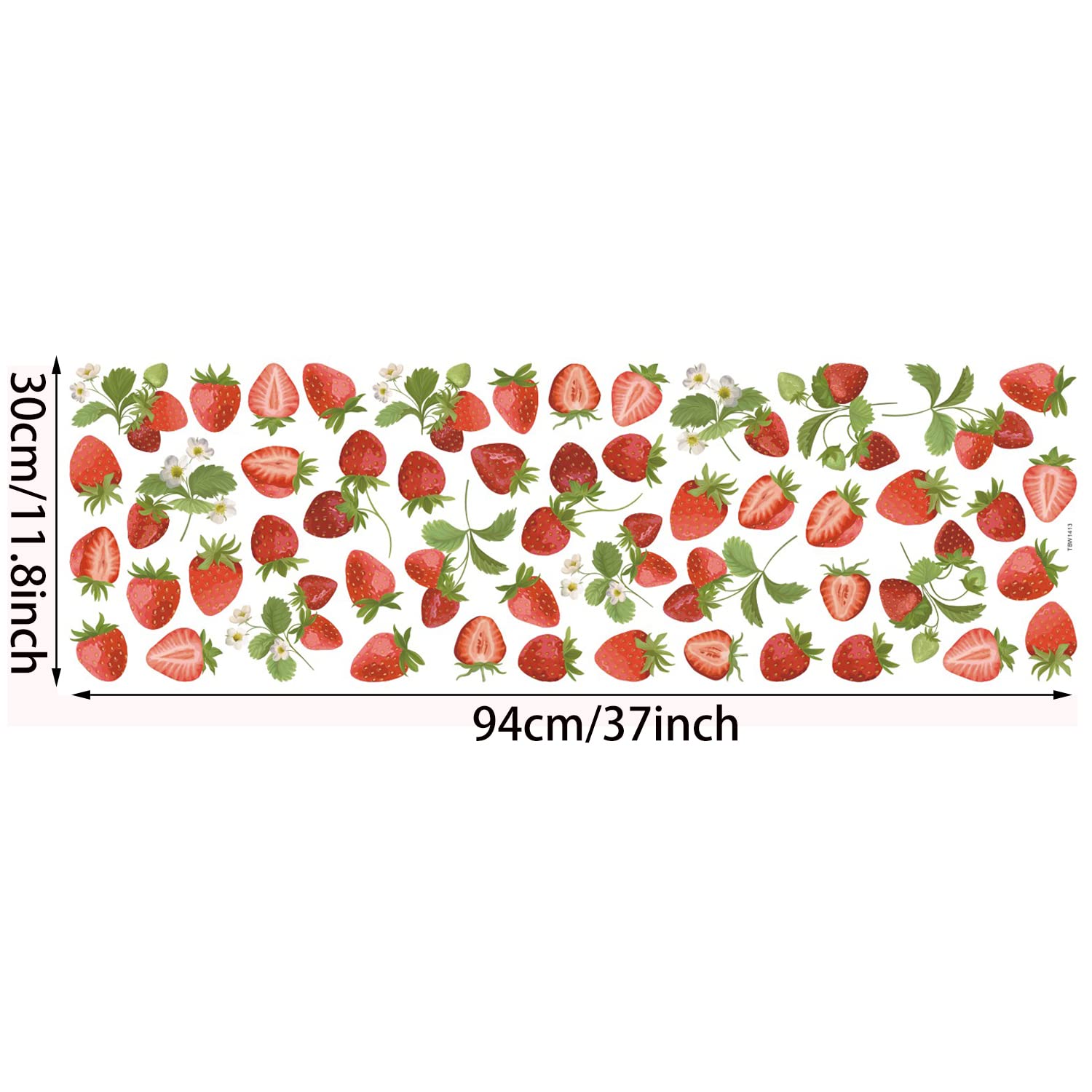 Bamsod Fruit Wall Decals Removable Boho Wall Stickers Peel Stick Fresh Fruit Wall Stickers for Baby Nursery Kids Bedroom Living Room Home Kitchen … (Strawberry)
