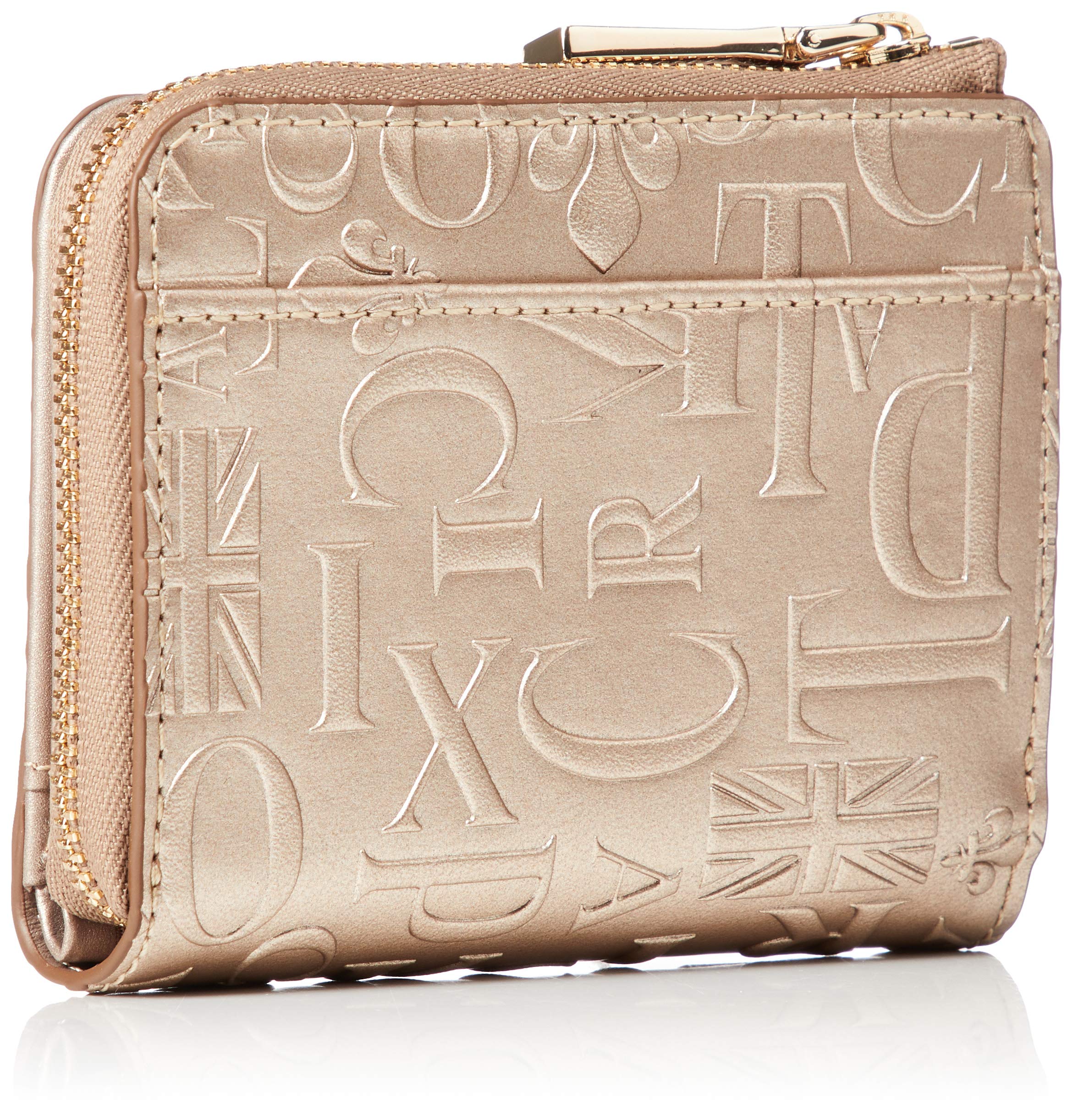 PATRICK COX(パトリックコックス) Women's PXLWKBS2 Queen Pattern Pearl Embossing Compact Storage (Includes Exclusive Box), Golden