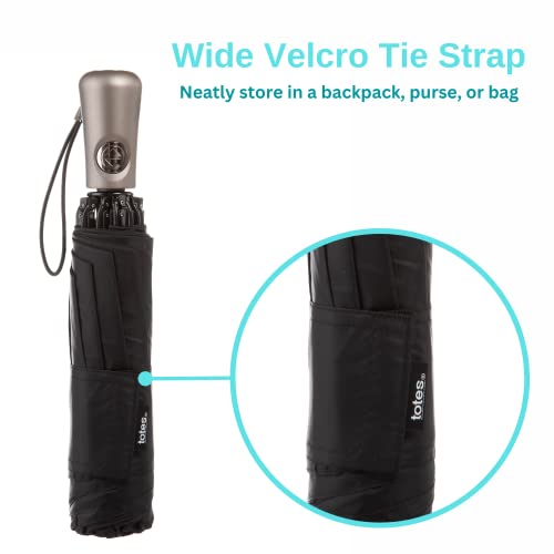 totes InBrella Reverse Closing Folding Umbrella β Inverted Closure Compact Umbrella β Portable, Windproof Rain-resistant Travel Umbrella with Recycled Canopy, Automatic Open and Close, Flower Garden