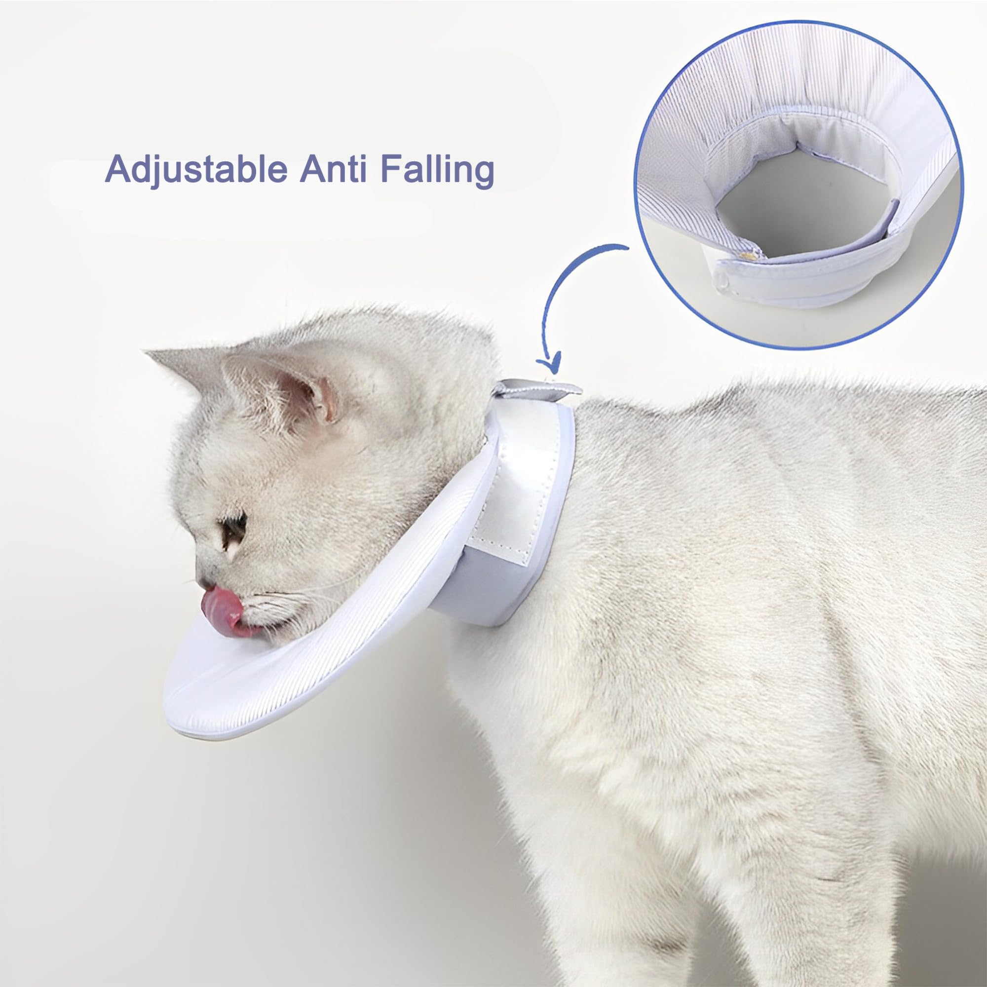 Cat Recovery Collar Soft,Cat Cone Collar Alternative,Neck Cone for Cat After Surgery, Elizabethan Collar for Cat Kitten Puppies (L)