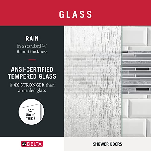Delta Shower Doors SD3172271 Trinsic Semi-Frameless Traditional Sliding Shower Door 60in.x70in, Chrome Track
