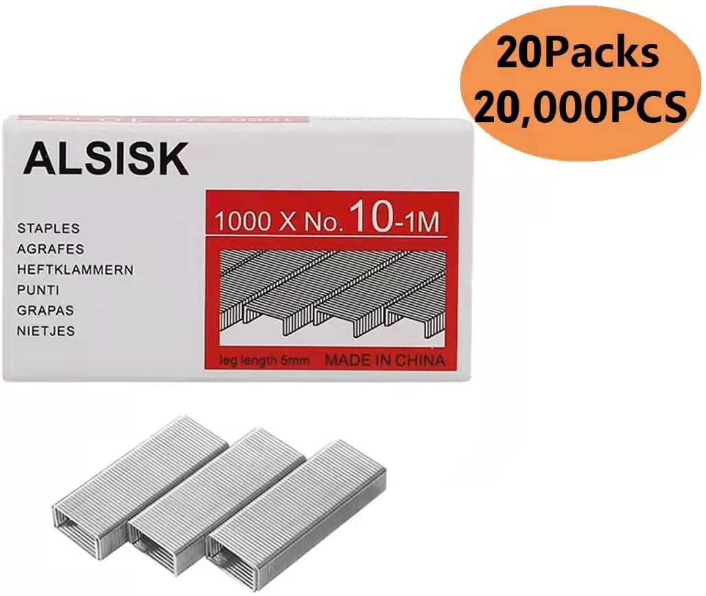 Alsisk Pack of 4000PCS No.10 Mini Staples(Smaller Than Standard Staples) .Silver