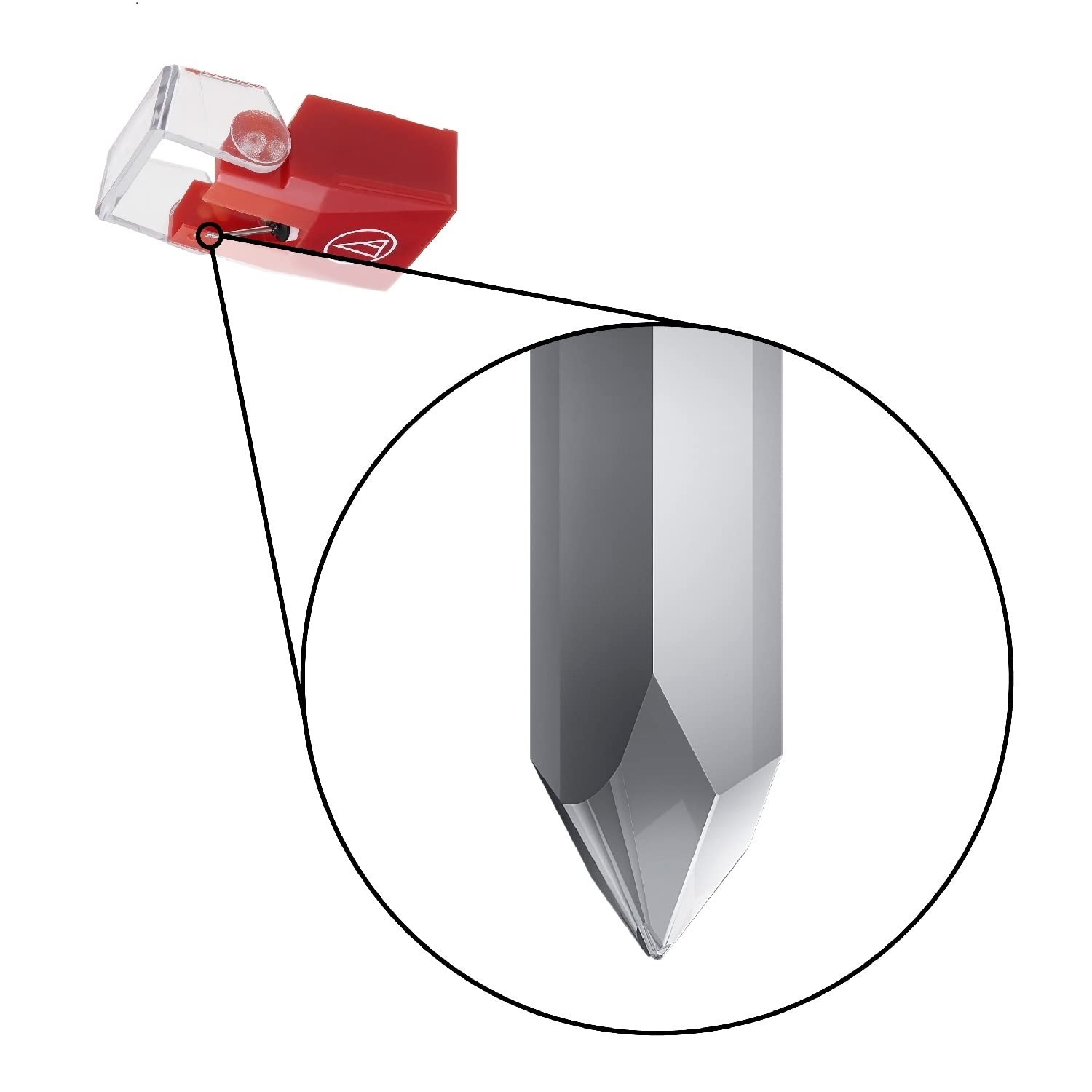 Audio-Technica VMN40ML MicroLine Nude Replacement Turntable Stylus Red