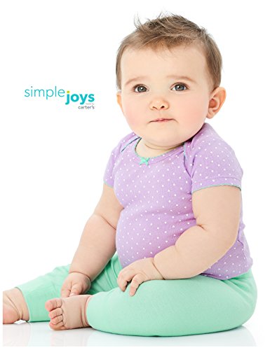 Simple Joys by Carter's Baby Girls' 4-Pack Pant, Mint Green/Pink/Grey, 12 Months