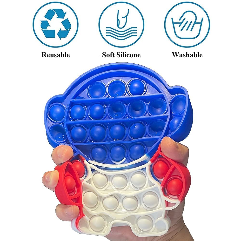 Formemory Pop it Fidget Toys, Pop its for Boys & Girls with Bigger & Deeper Bubble, Thicker & Louder Fidget Poppers Pack, Space Theme Autism Sensory Toys for Kids Adults (Rocket+Astronaut 2-Pack)