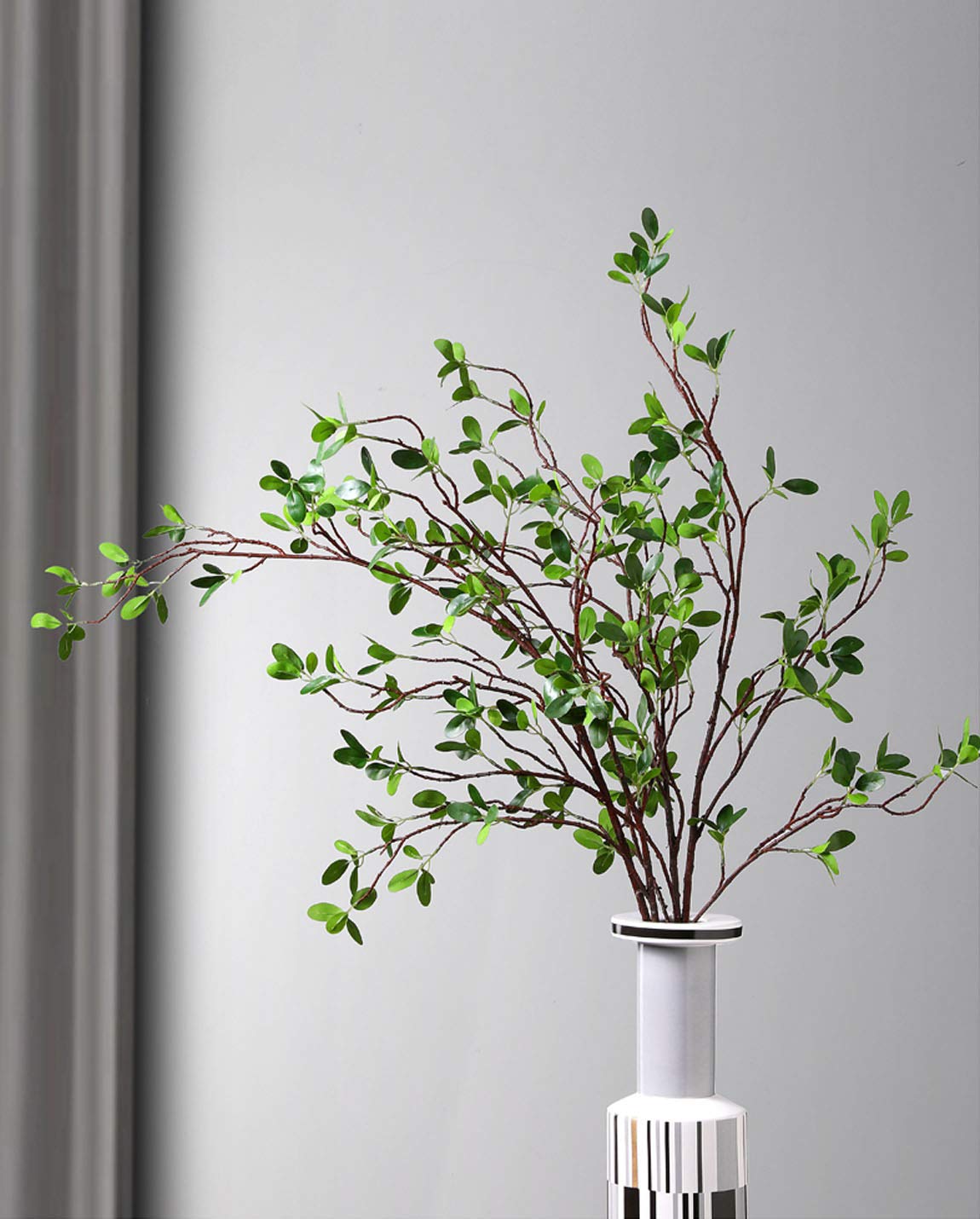 Artificial Plant 43.3 Inch Green Branches Leaf Shop Garden Office Home Decoration (6 pcs)