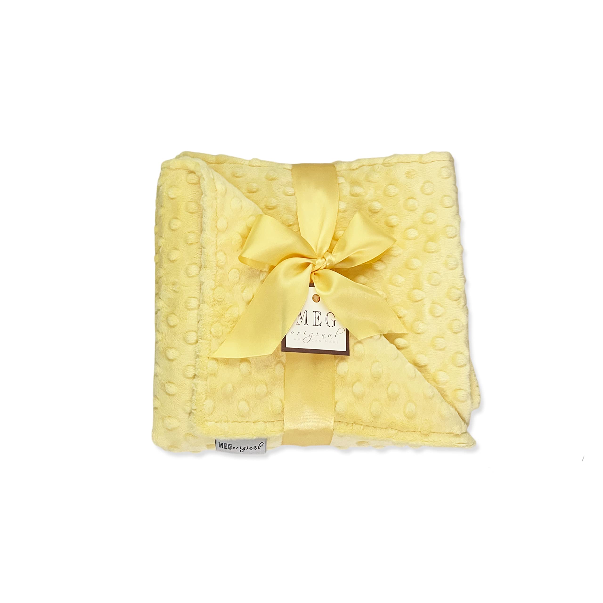 MEG ORIGINAL Soft Yellow Minky Dot Baby Blanket 357