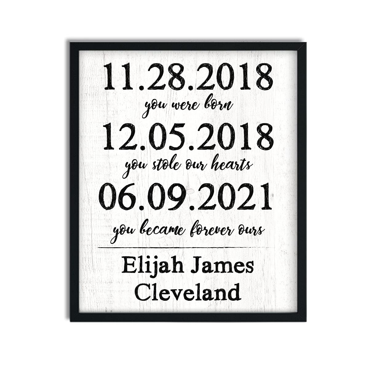 CANARY ROAD Adoption Dates Print | Adoption Gift | Gotcha Gift | Gotcha Day |Adoptive Parents Gift |Gotcha Day - Adoption Gift Personalized Art Child Keepsake Gift Boys and Girls Adopt Adopted Present