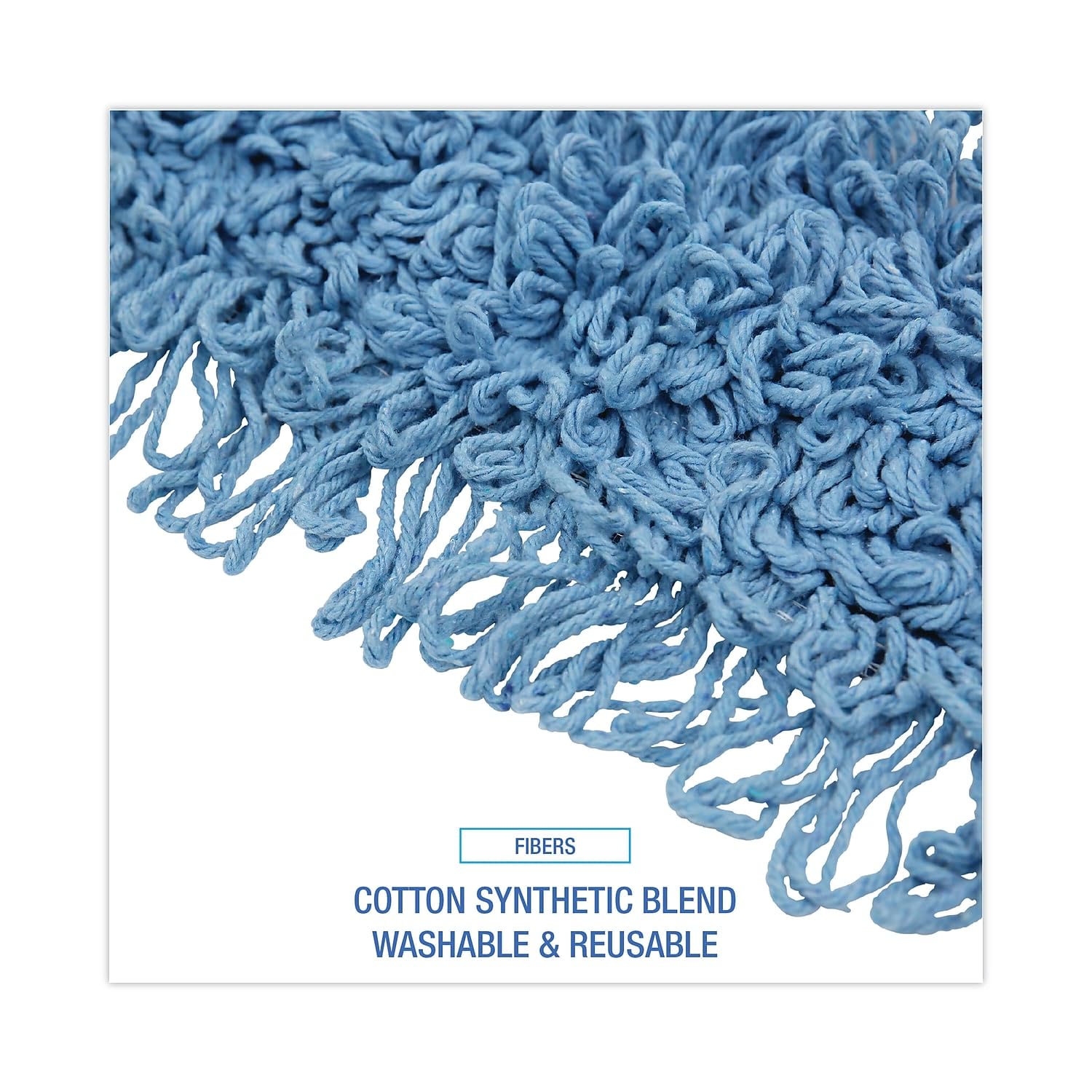 Boardwalk BWK1124 24 in. x 5 in. Cotton/Synthetic Fiber Looped-End Mop Head - Blue