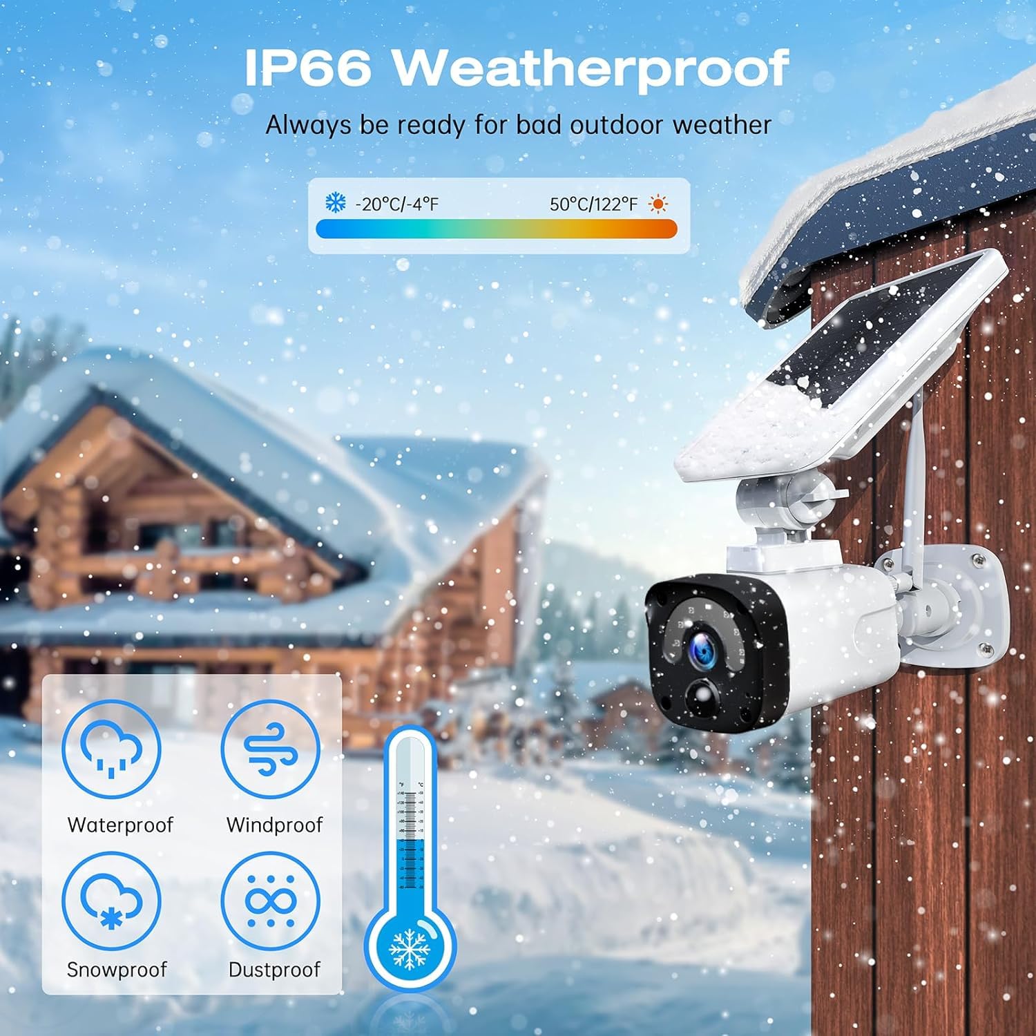 CAMBLINK 2.5K Metal Housing, Solar Wireless Security Camera System Home Outdoor Indoor, 2PCS, Wireless Base Station, Night Vision, Motion Detection, 2-Way Audio, APP Remote, IP65 Waterproof