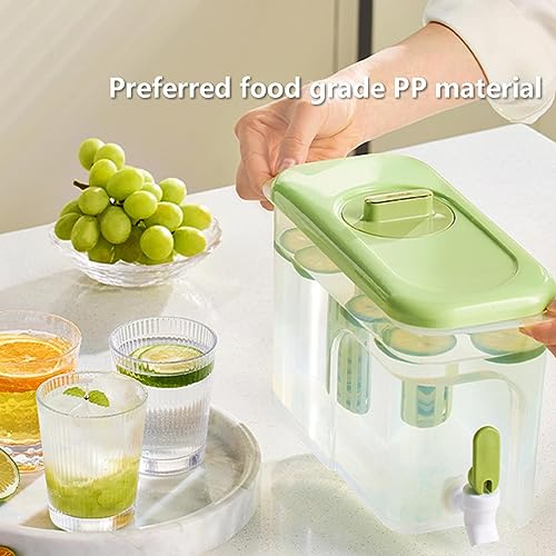 Cold Kettle With Faucet & Infuser - 2023 Refrigerator Fruit Tea Cold Brew Kettle, Kettle With Strainer Mesh, Lemonade Fruit Teapot Drink Dispenser for Daily Use