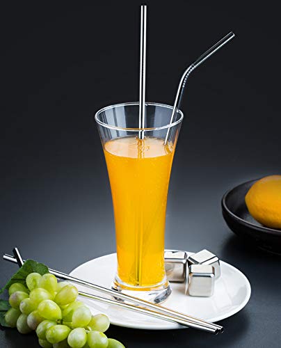 Brightbuy Set of 48 Stainless Steel Straws 10.5'' Reusable Metal Drinking Straws For 30oz Tumblers Yeti 6mm Diameter (48 Straight)