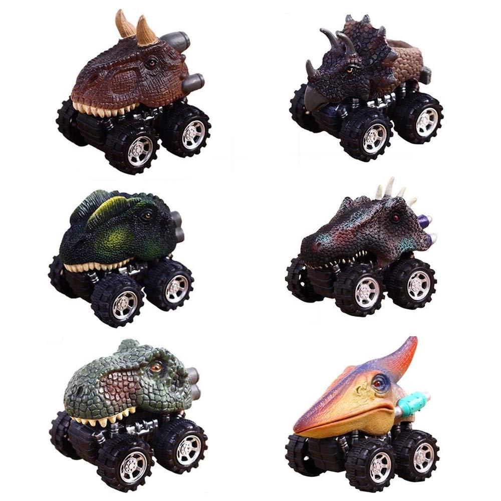 GZCY Christmas Gifts Toys for 2-9 Year Old Boys, Pull Back Dinosour Cars for Boys Birthday Present Toy Car for Kids Age 2-9 Push & Pull Toys for Toddlers Infant (6 packs)