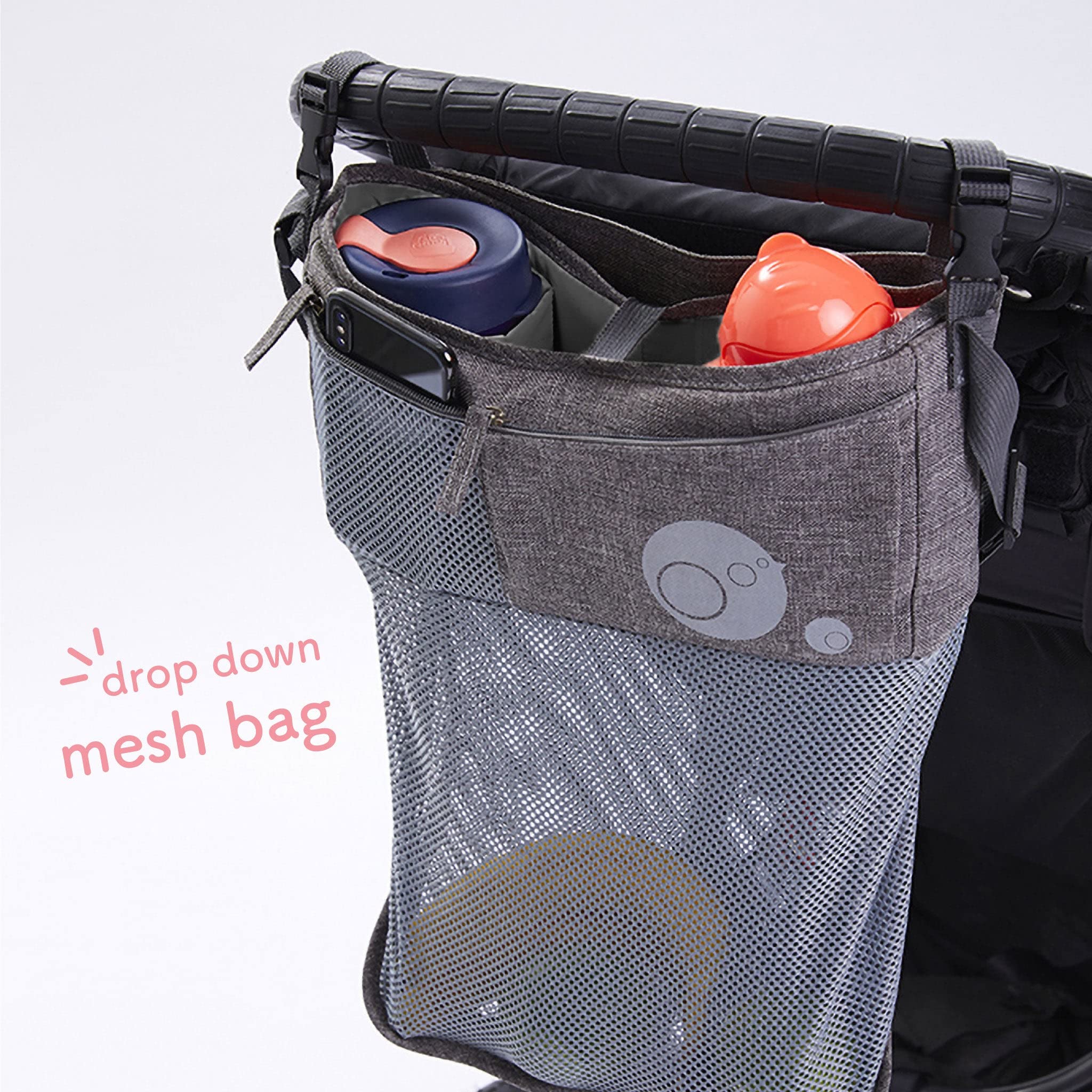 b.box Stroller Organizer I Color: Black I Attaches to Stroller Handle I Turns Into Handy Shoulder Bag I Easy Clean Surface
