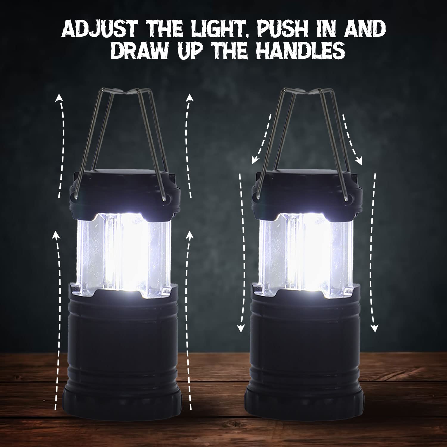 Lunabode LED Battery Powered Camping Lantern ( 2 Pack )- Portable COB Hanging Lamp Lights | Waterproof Collapsible Lantern Flashlight for Tent Lights, Power Outages, Hurricane Emergency, Hiking