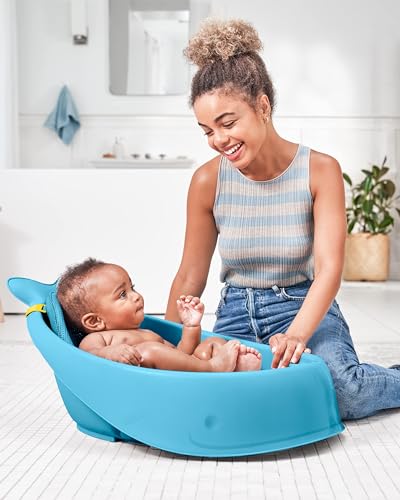 Skip Hop Infant Bath Tub 3-Stage Grow With Baby Smart Sling MOBY Bathtub Blue Age 0+
