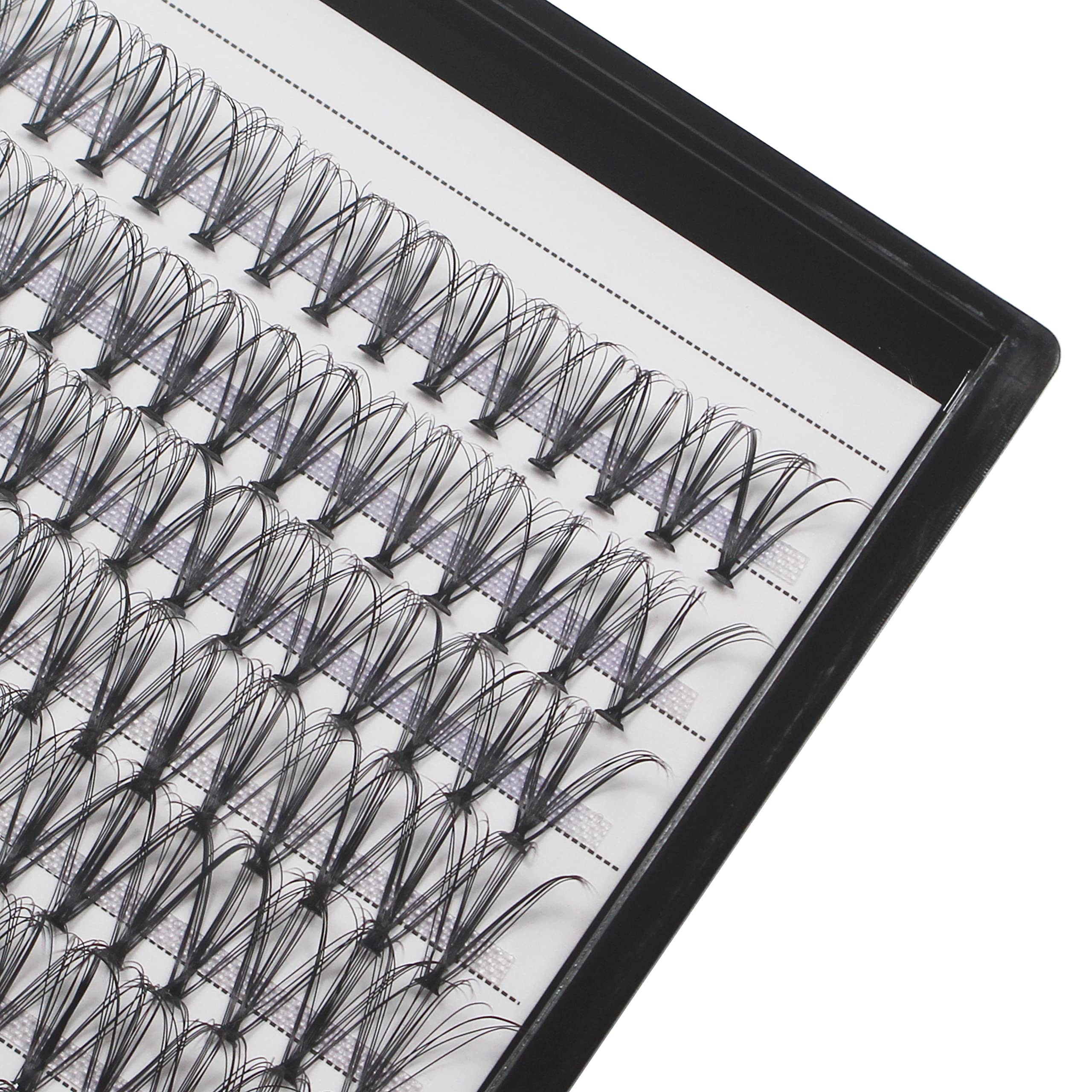 Bodermincer Large Tray 20D Cluster 0.07C,10 Lines,8-10-12-14mm Mixed,9-11-13-15mm Mixed, 10-12-14-16mm Mixed,Natural Long Individual Flare Lashes Cluster False Eyelashes (8-10-12-14mm Mixed)