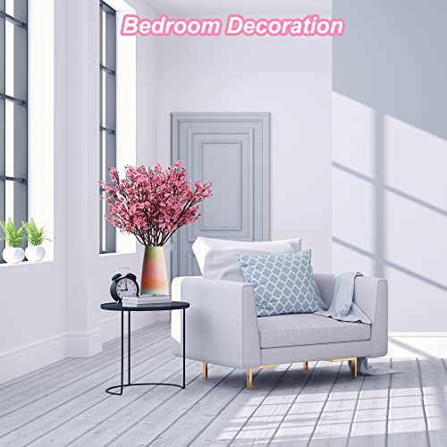 EOOLEOW Artificial Flowers Cherry Blossom Decor - 8 Pcs 19.7 Inch Fake Silk Flowers (Not Include Vase), Faux Flowers Bouquet for Home Decor Indoor (Pink)
