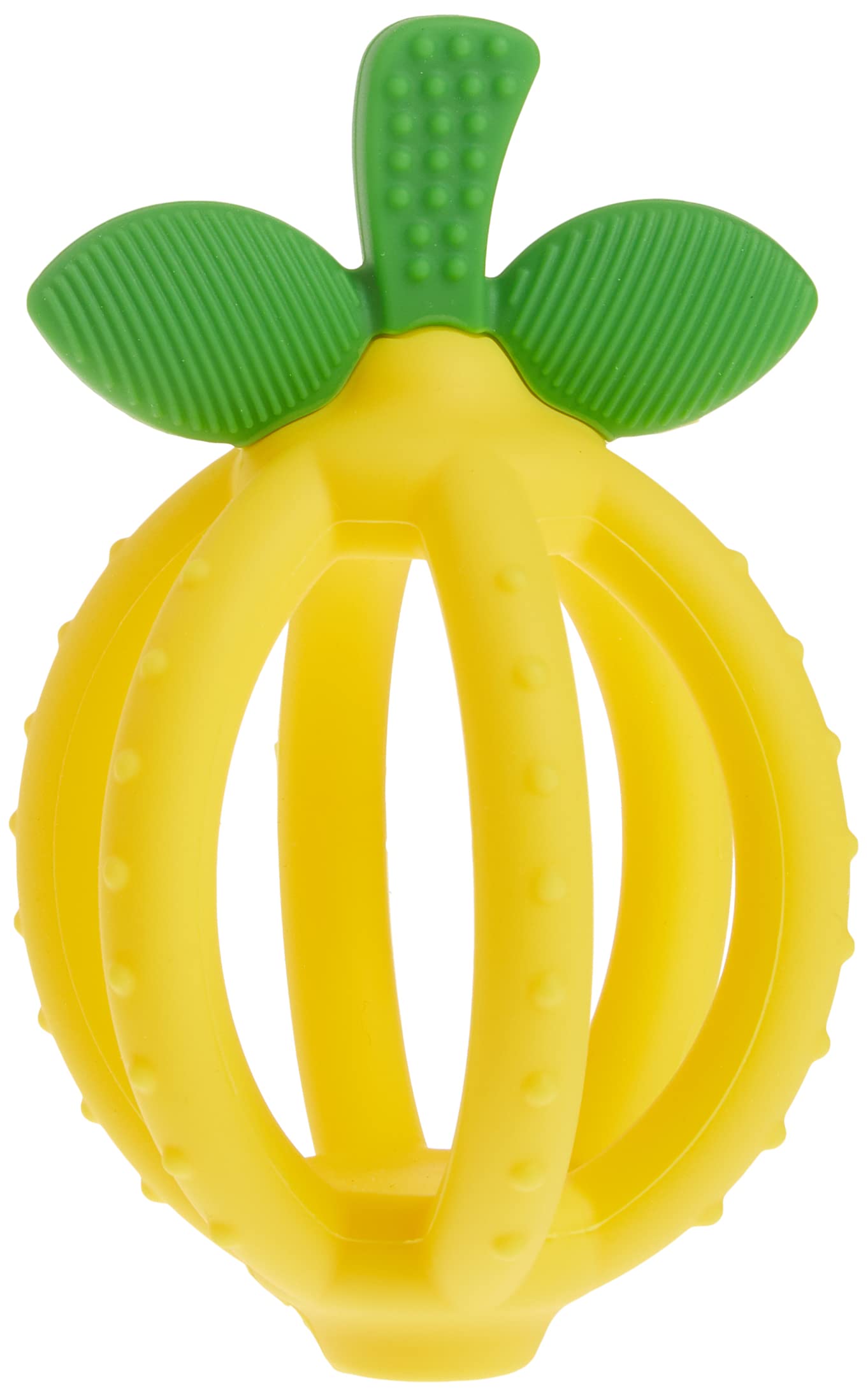 Itzy Ritzy Teething Ball & Training Toothbrush - Silicone, BPA-Free Bitzy Biter Clementine-Shaped Teething Toy Features Multiple Textures to Soothe Gums & an Easy-to-Hold Design (Clementine)