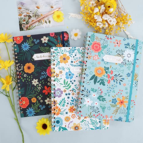 EOOUT 3 Pack B5 Spiral Notebook, Hardcover Large Notebooks, Wide Ruled Spiral Notebooks with 160 Pages, 100gsm Paper, 7.3'' x 10.3'' Cute Notebooks for Women Office School Supplies
