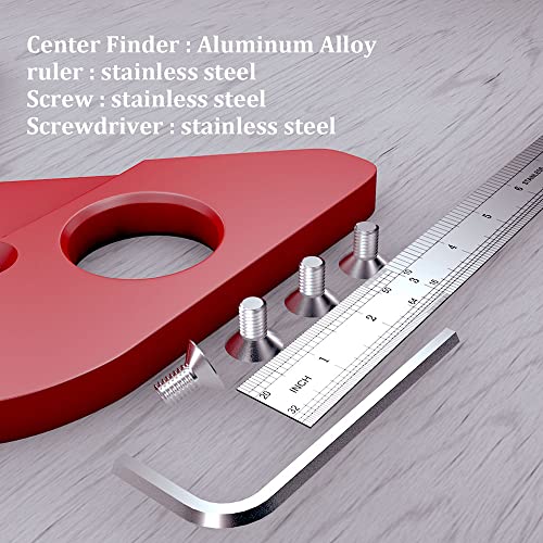 Center Scribe Square Center Scribe Measuring Tool Aluminum Alloy Center Finder Line Gauge Replaceable Ruler