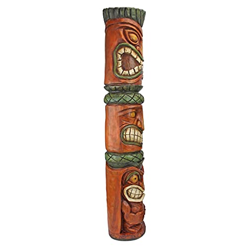Design Toscano CS22670 Aloha Hawaii Tiki: Moai Haku Pani Sculpture, 5.5"D x 5.5"W x 31"H, woodtone