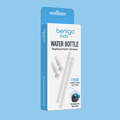 Bentgo® Kids Water Bottle - New & Improved 2023 Set With 2-Pack of Water Bottle Replacement Straws (Puppy Love)