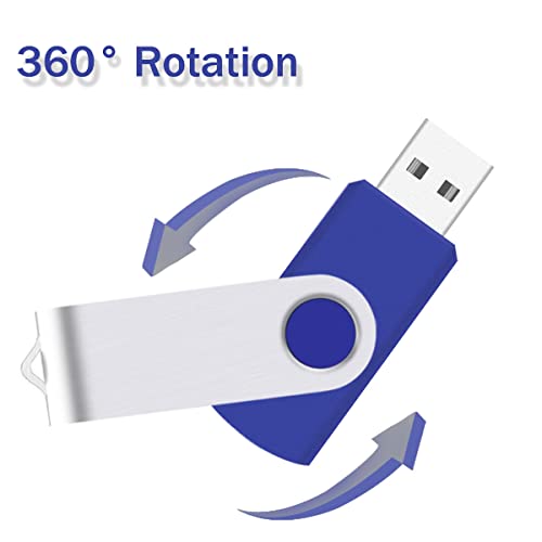 BAIBEST USB 2.0 Flash Drives 32GB Swivel Blank Memory Stick with LED for Data Storage,Thumb Drive,Jump Drive,Black/Blue/Green(3Pack,32G)