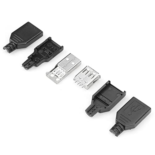 Boxwizard 20pcs/set Type A 2.0 USB Port 4 Pin Socket Adapter with Black Plastic Housing