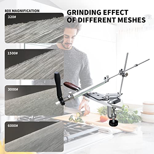 Diamond Sharpening Stones, CWOVRS 6 PCS Diamond Whetstones Knife Sharpening Kit with Anti-Slip Base- 120#, 240#, 600#, 1000#, 2000#, 3000# for Fix-Angled Knife Sharpening System, Ruixin Pro Sharpener