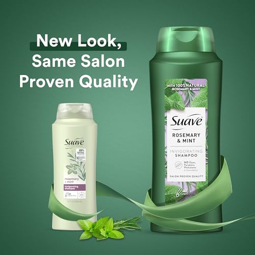 Suave Professionals Invigorating Shampoo for Dry and Damaged Hair Rosemary and Mint Paraben free and Dye free Hair 28 fl oz