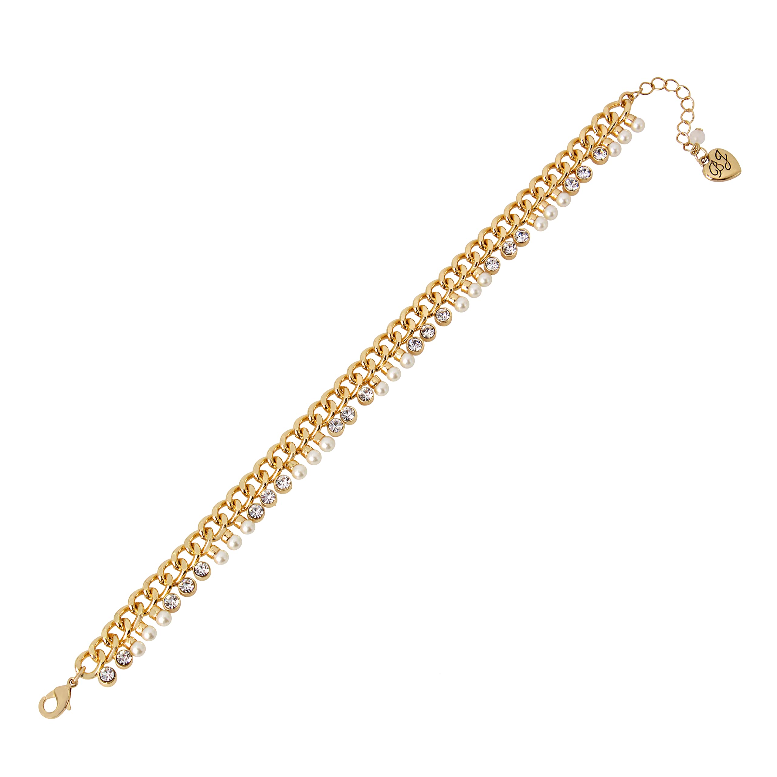 Betsey Johnson Pearl & Stone Anklet