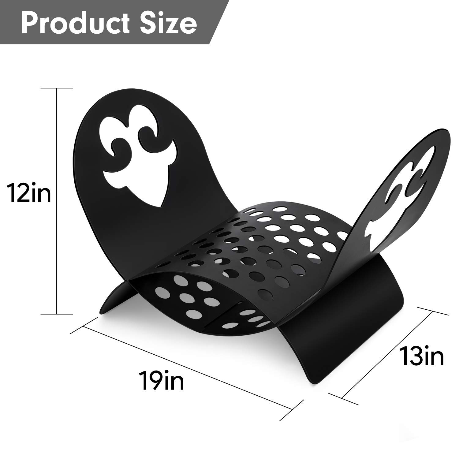 Amagabeli 5 Pieces Scroll Fireplace Tools Bundle Firewood Rack Indoor Carrier Metal