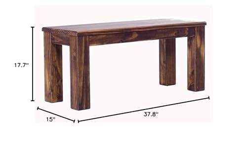 B.R.A.S.I.L.-Möbel TableChamp Bench Solid Pine 37.8 Inch Oak Antique Wood Oiled