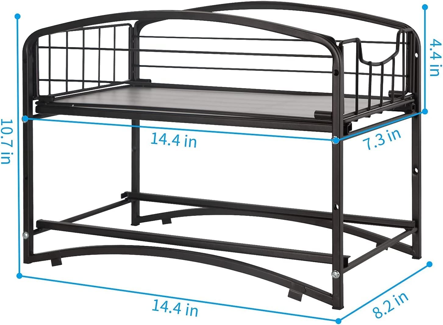 Bextcok Under Sink Organizers And Storage, 2 Tier Pull Out Under Sink Storage For Kitchen With Sliding Drawer, Metal Bathroom Cabinet Organizer Shelf, Pantry Organizers And Storage,Black