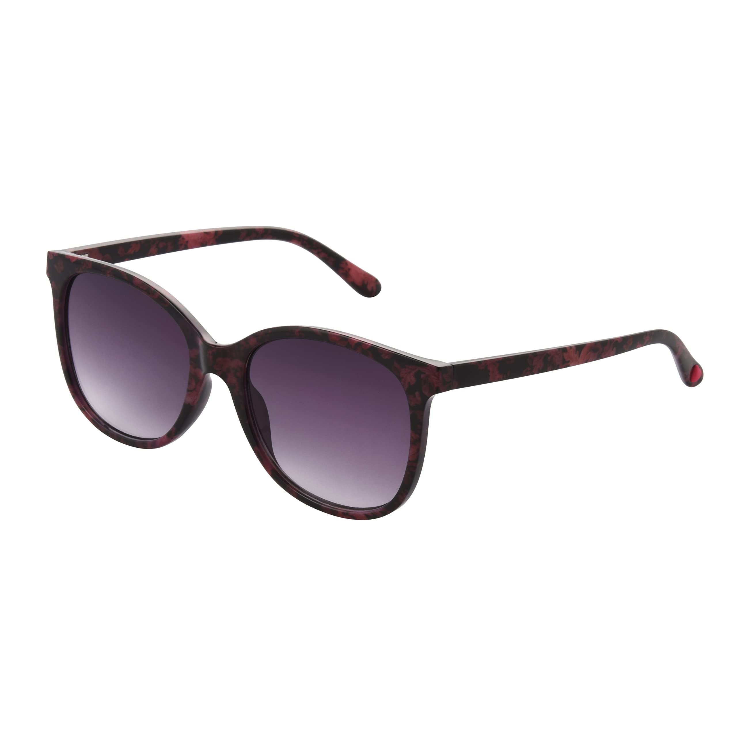 Betsey Johnson Women's Casual Couture Sunglasses Cateye, Black/Pink Leopard, 57mm